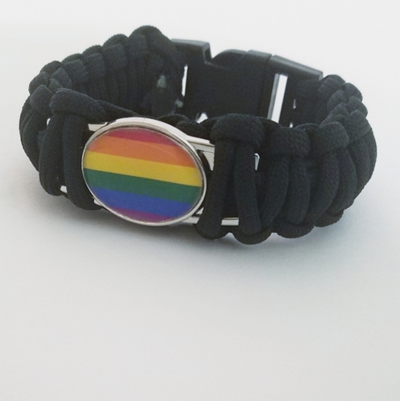 Hand Crafted | Accessories | Lgbt Gay Pride Flag Charm Bracelet ...